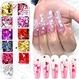 Amazon.com: 3D Heart Nail Art Stickers Glitter Decals Love Nail Sequins ...