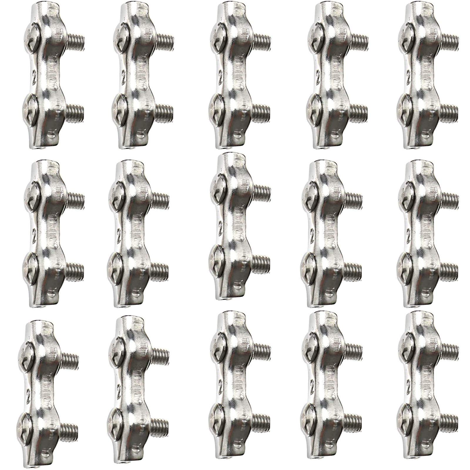Buy Stainless Steel Duplex Wire Rope Grips 20 PCS 304 Stainless Steel buy-stainless-steel-duplex-wire-rope-grips-20-pcs-304-stainless-steel