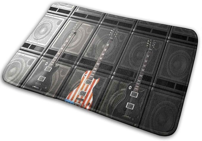 Black and Us Bass Guitar Electronic Nature Doormat Entrance Mat Floor ...