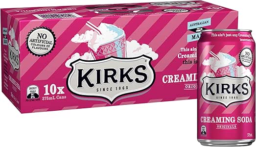 Kirks Creaming Soda Multipack Cans Soft Drink, 10 x 375 ml: Amazon.com ...