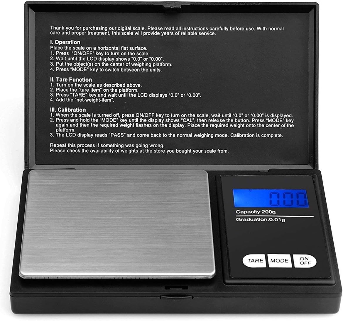 Tech Traders TTDS Pocket/Portable Digital Scale with Back-Lit LCD ...
