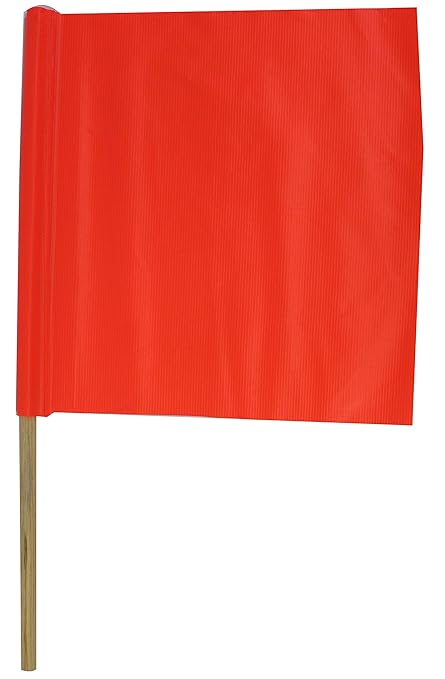 Orange Vinyl 18 inch Safety Flag on 30 inch Wooden Dowel. 4 Each ...