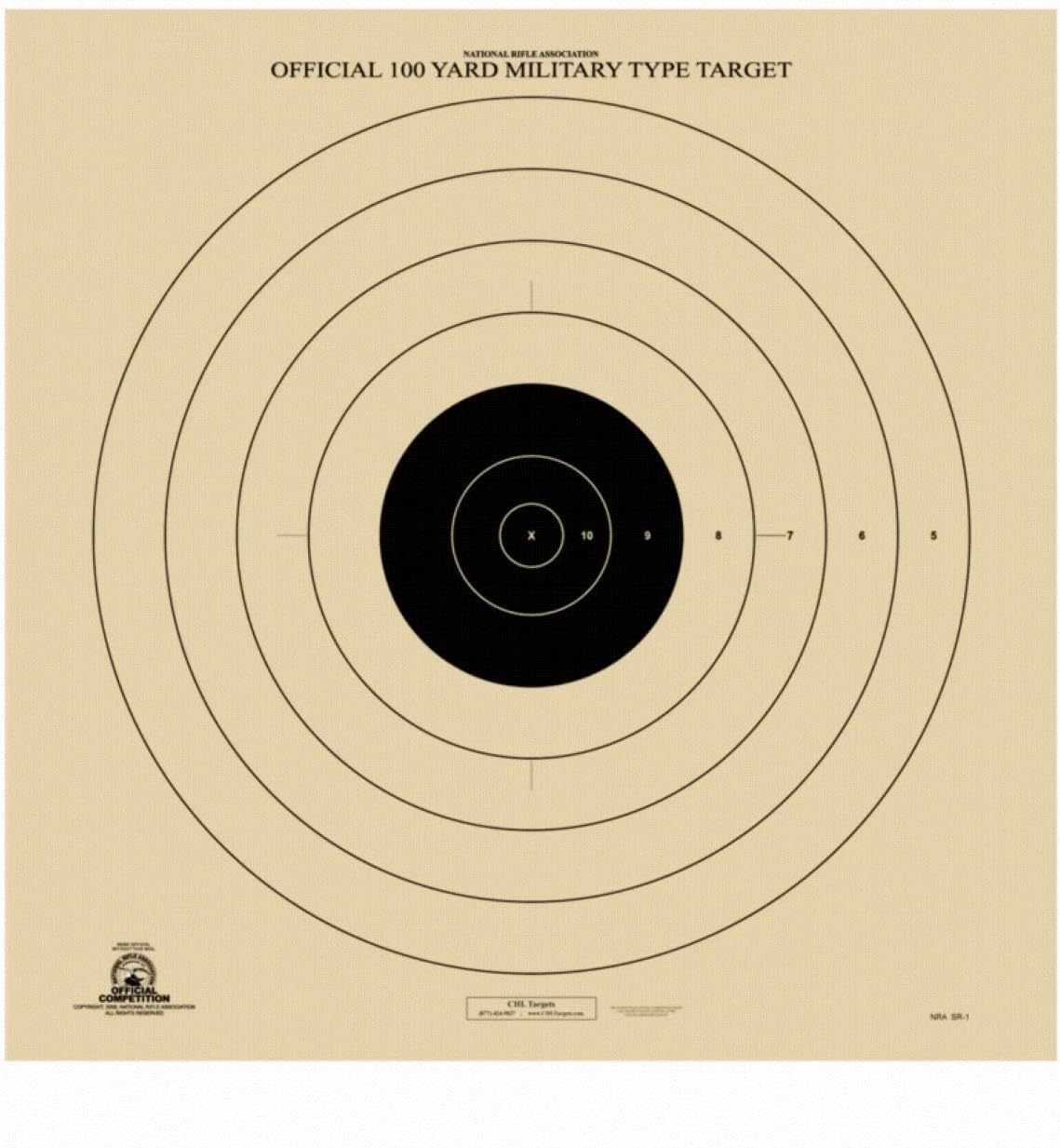 Amazon.com : Official NRA SR-1, High Powered Rifle Target, Paper ...