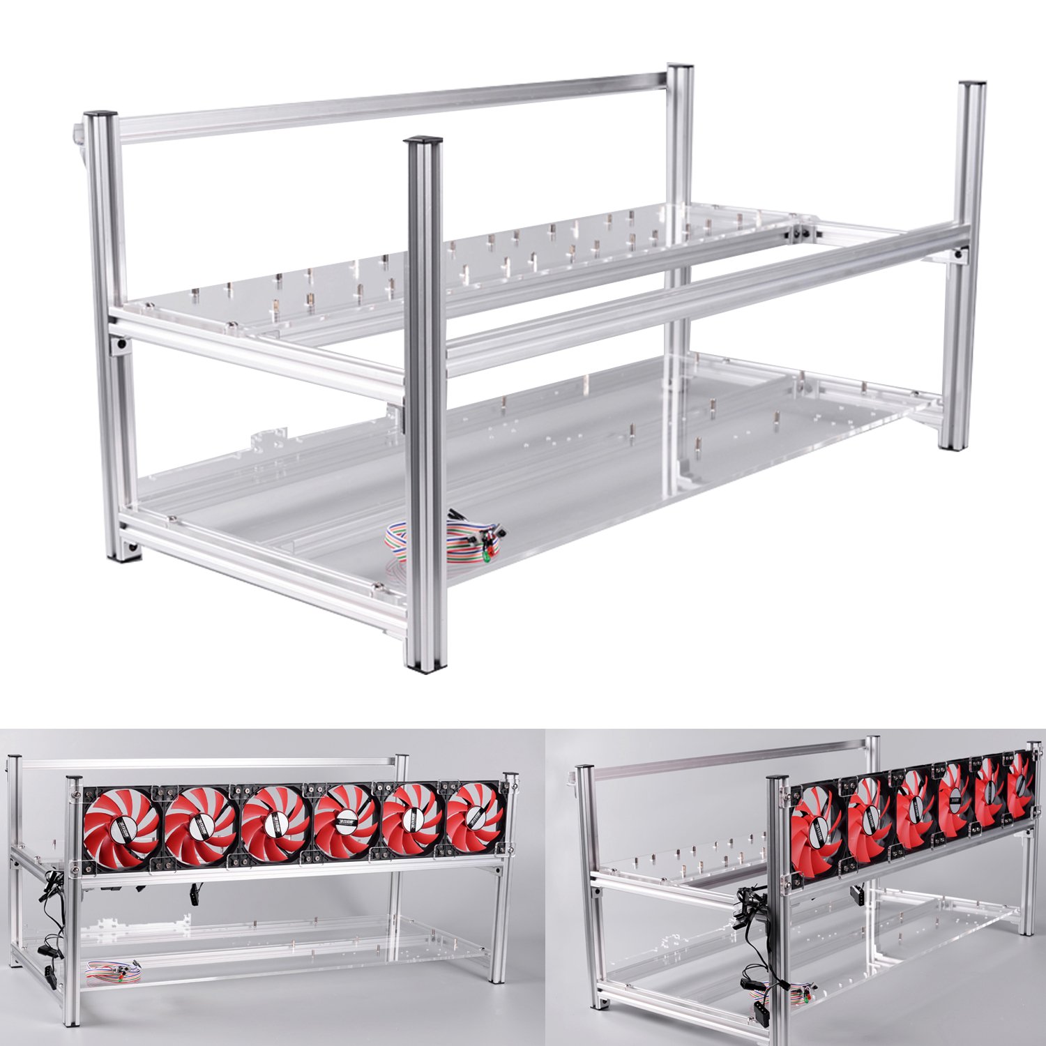 AAAwave 8 GPU Mining Rig Frame - Stackable Open Frame Design Mining Rig ...