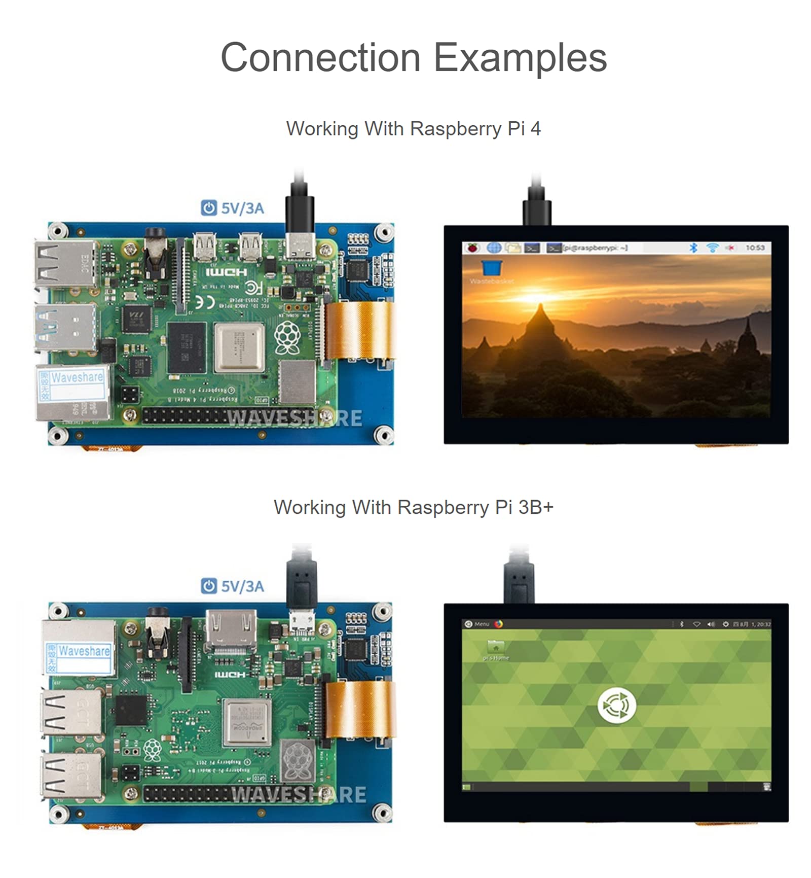 Mua Waveshare 4.3 Inch DSI LCD Touch Display for Raspberry Pi 4B/3B+/3A ...