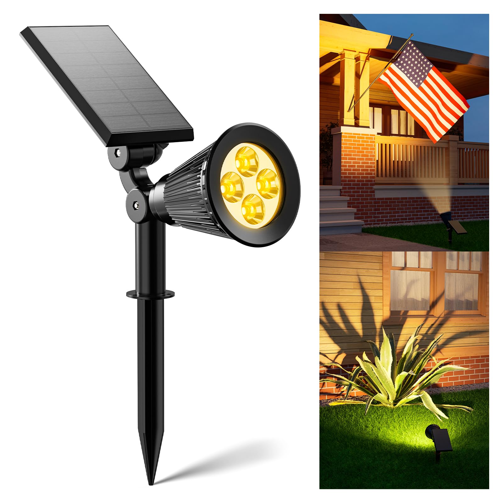 Solar Spot Lights Outdoor Waterproof for Flag, Tree, Plant, Sign ...