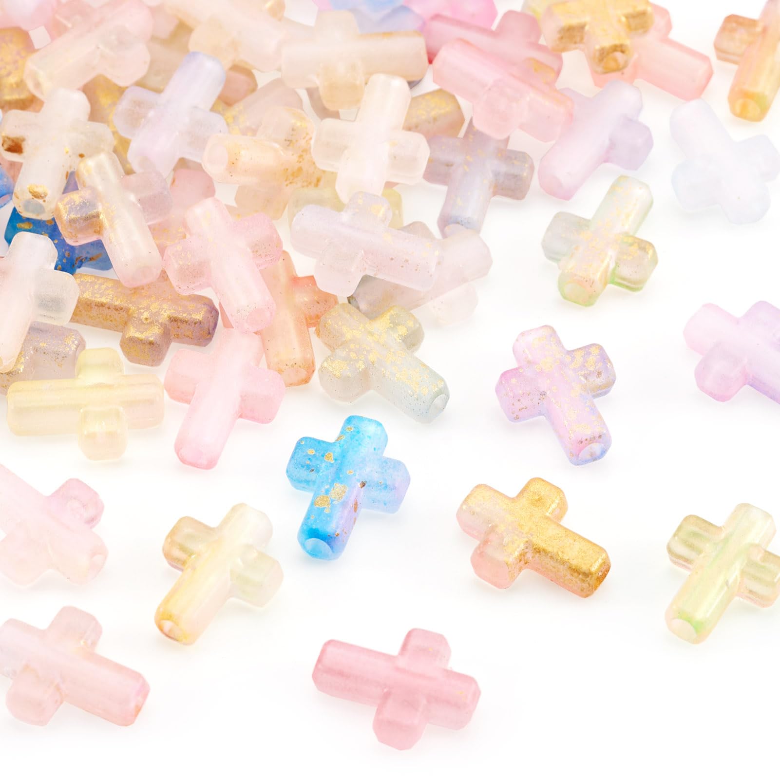 Sparkeads 100 Pcs Golden Metal Enlaced Cross Beads for Jewelry Making ...