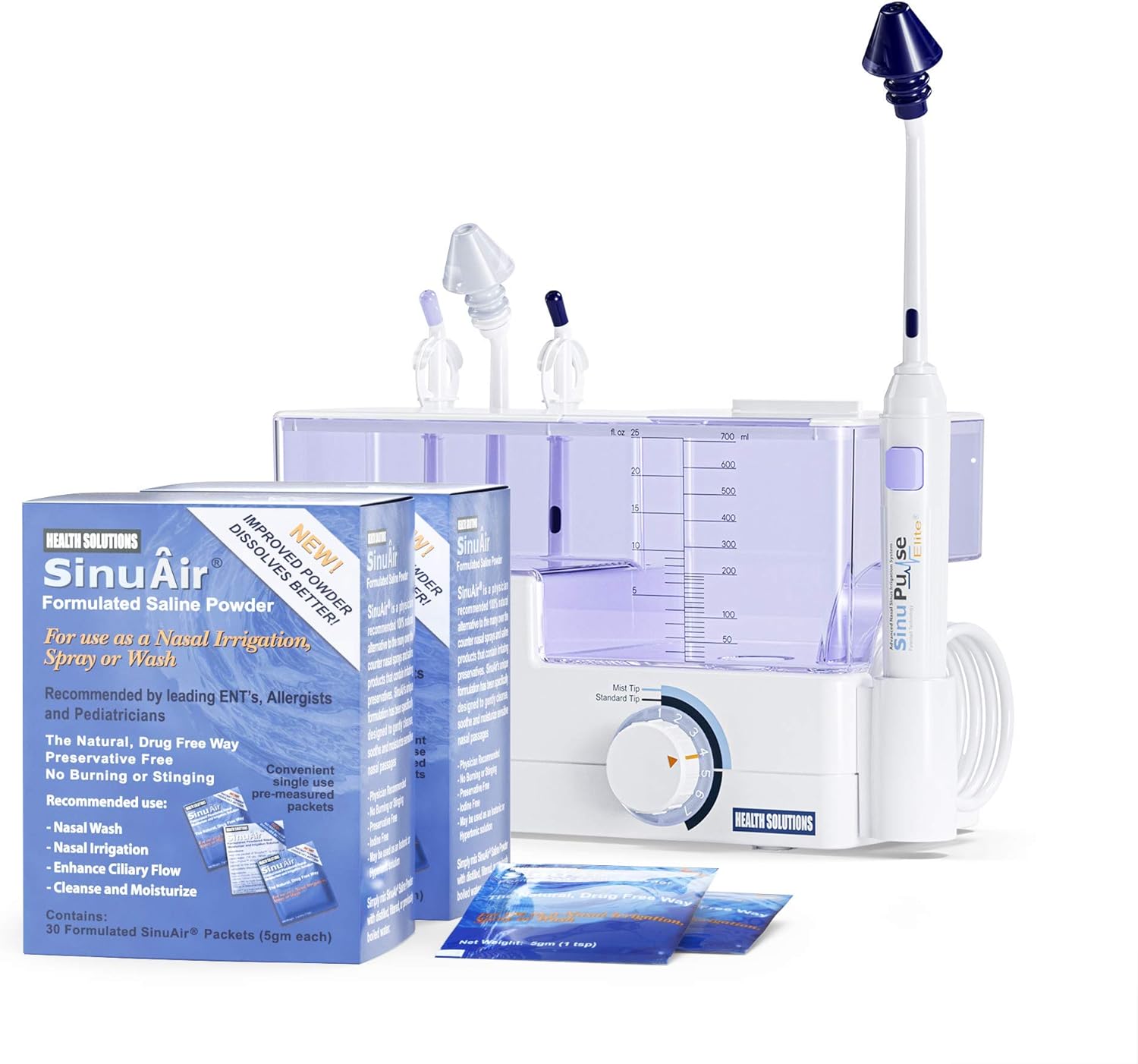 SinuPulse Elite Nasal Sinus Irrigator Starter Bundle with 90 Extra ...