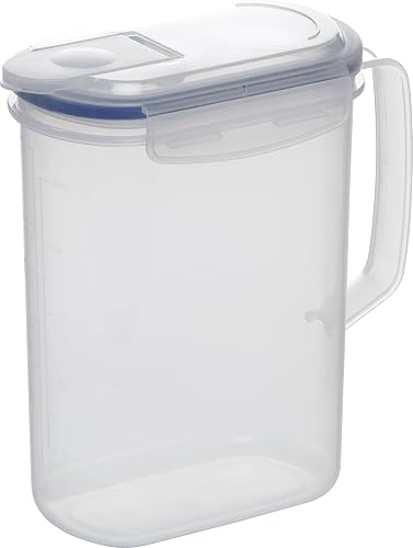 Lock & Lock Rectangular Fridge Door Jug - Clear/Blue, 2 L: Amazon.co.uk ...