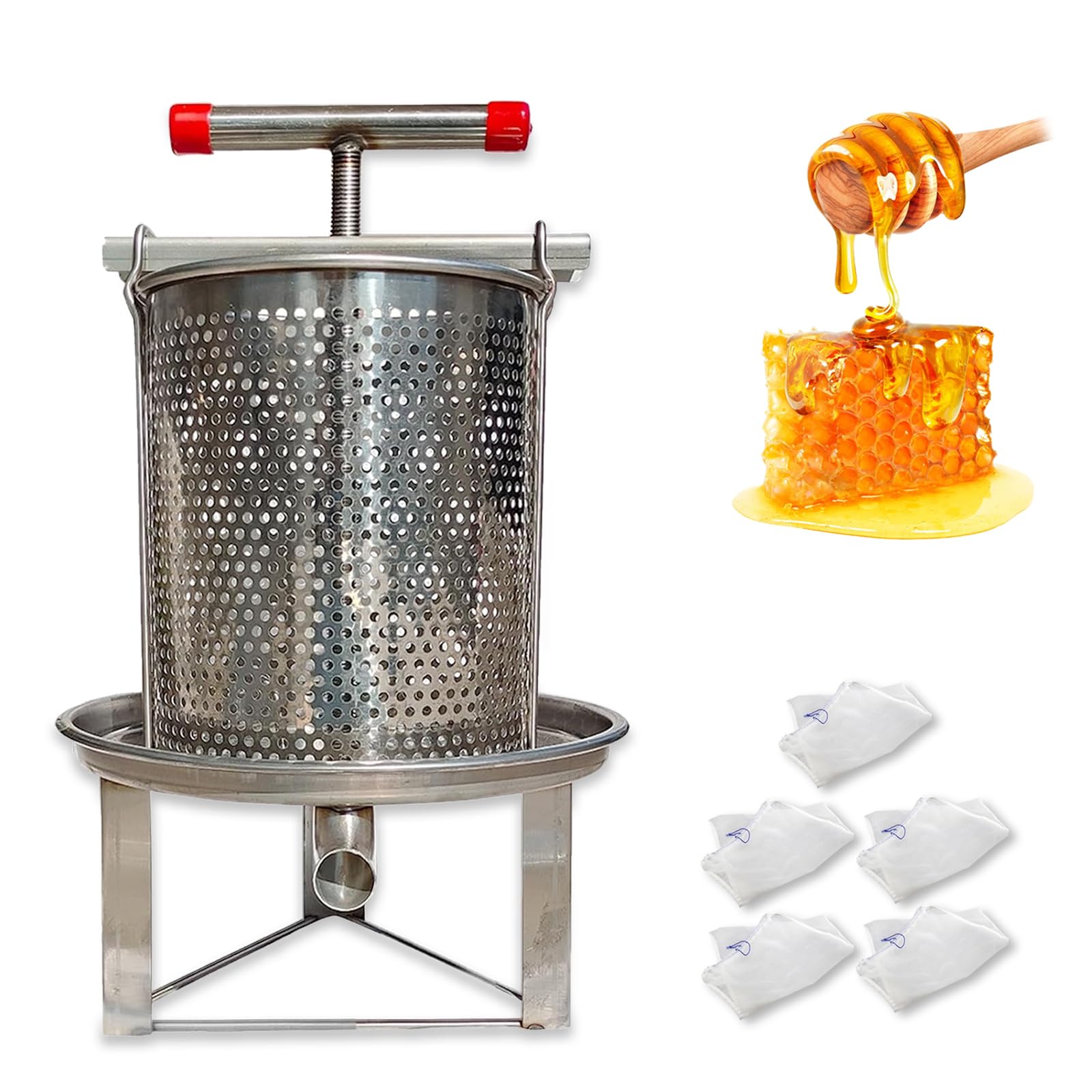 Pcmursal Honey Extractor Manual, Household Manual Mesh Honey Press Extractor Machine, Honey ...
