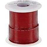 Remington Industries 24UL1007STRWHI UL1007 24 AWG Gauge Stranded Hook-Up Wire, 300V, 0.0201 ...