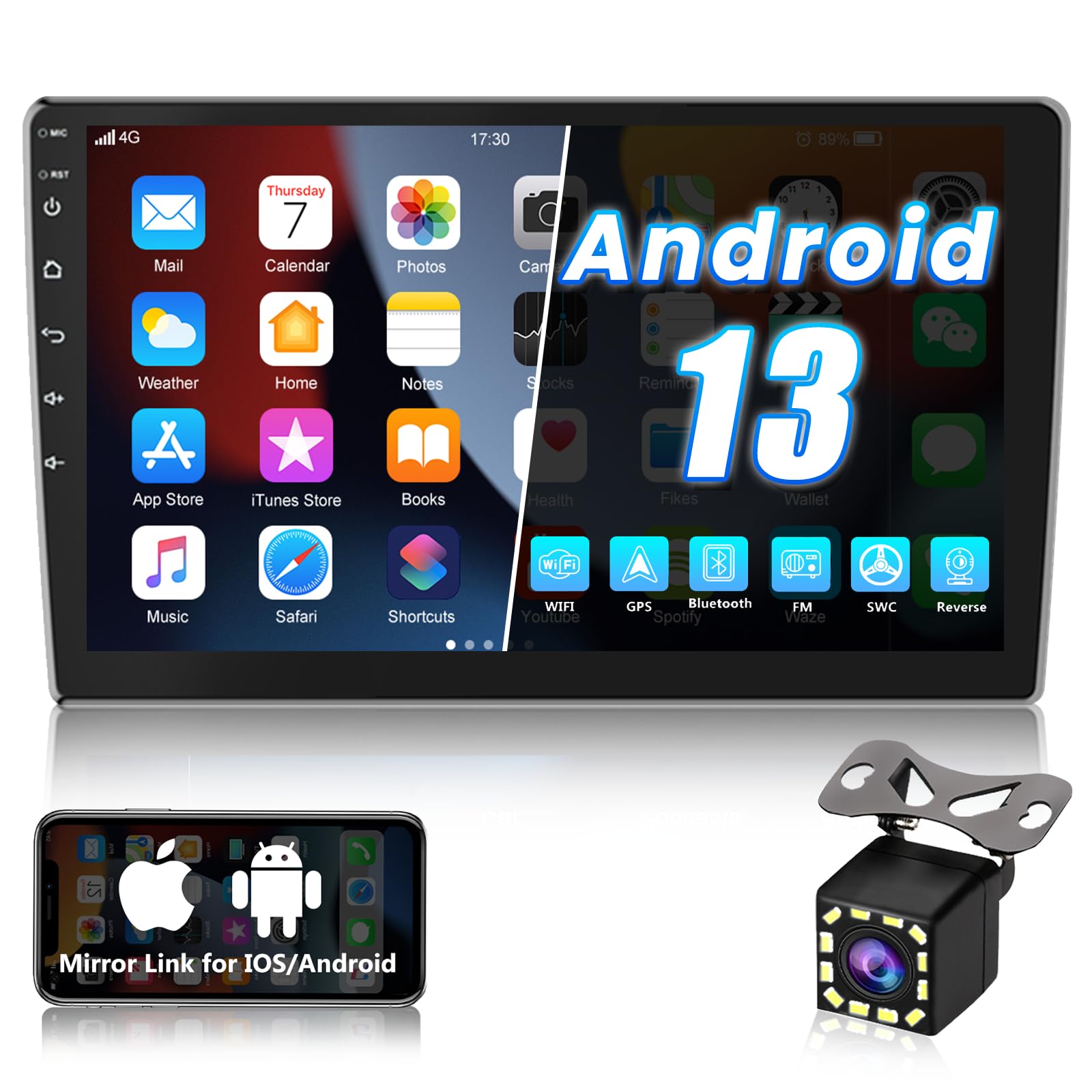 Mua Android 13 Car Radio 10 Inch Touch Screen GPS Sat Navi Stereo ...