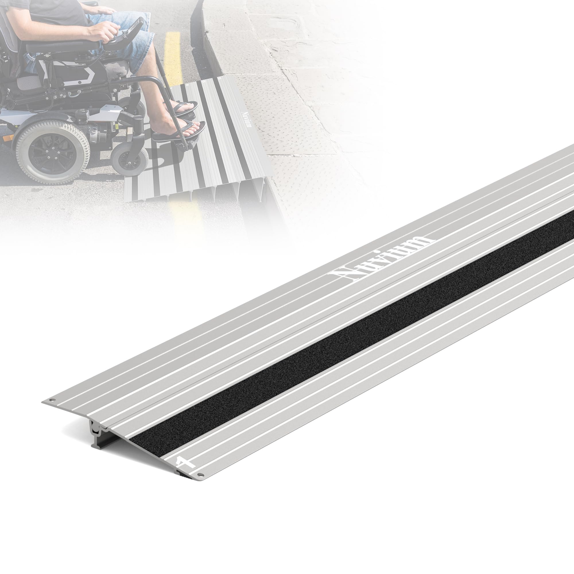 Nuvium 1" Rise Threshold Ramp for Doorways, Aluminum Door Entry Ramps ...