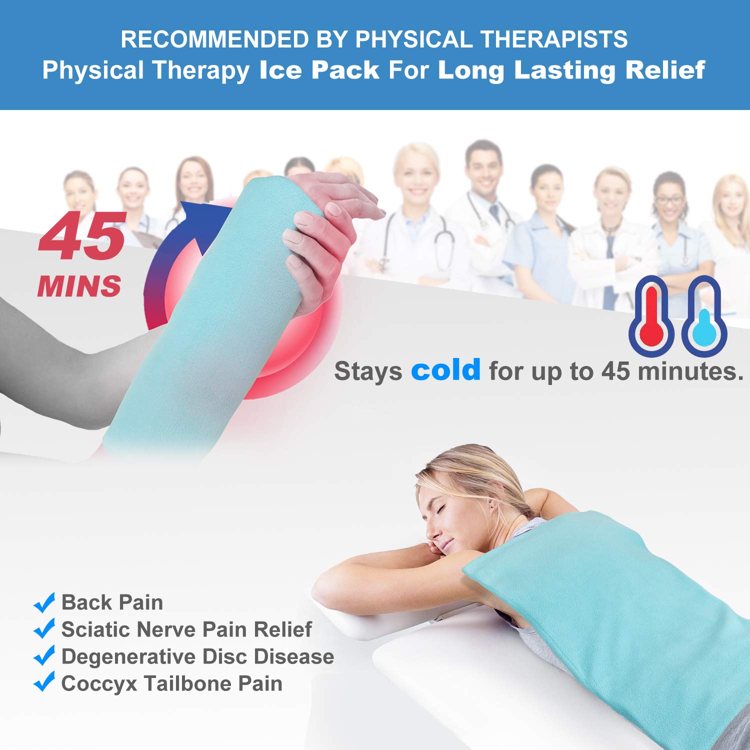 Mua Tutmyrea 12"x21" Extra Large Gel Ice Pack with Soft Fabric Cover ...