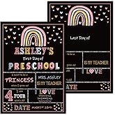 Amazon.com : Whaline Back to School Boho Rainbow Flower First and Last ...