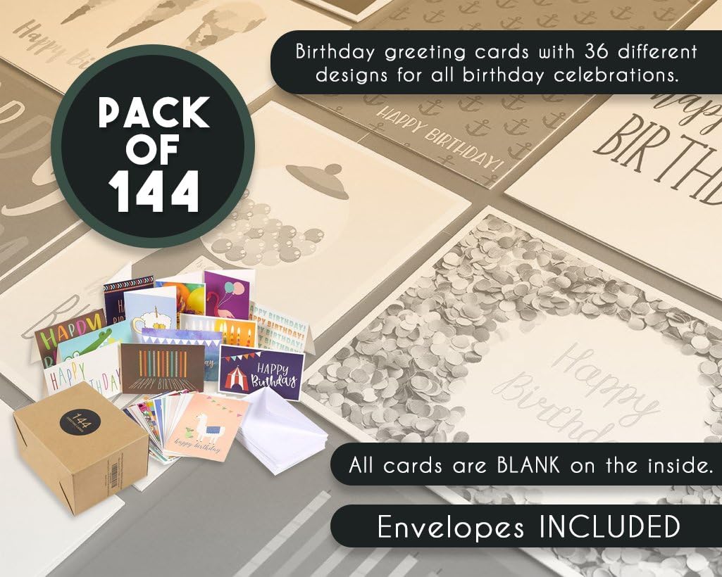Best Paper Greetings Happy Birthday Greeting Cards (144-Pack) – Happy ...