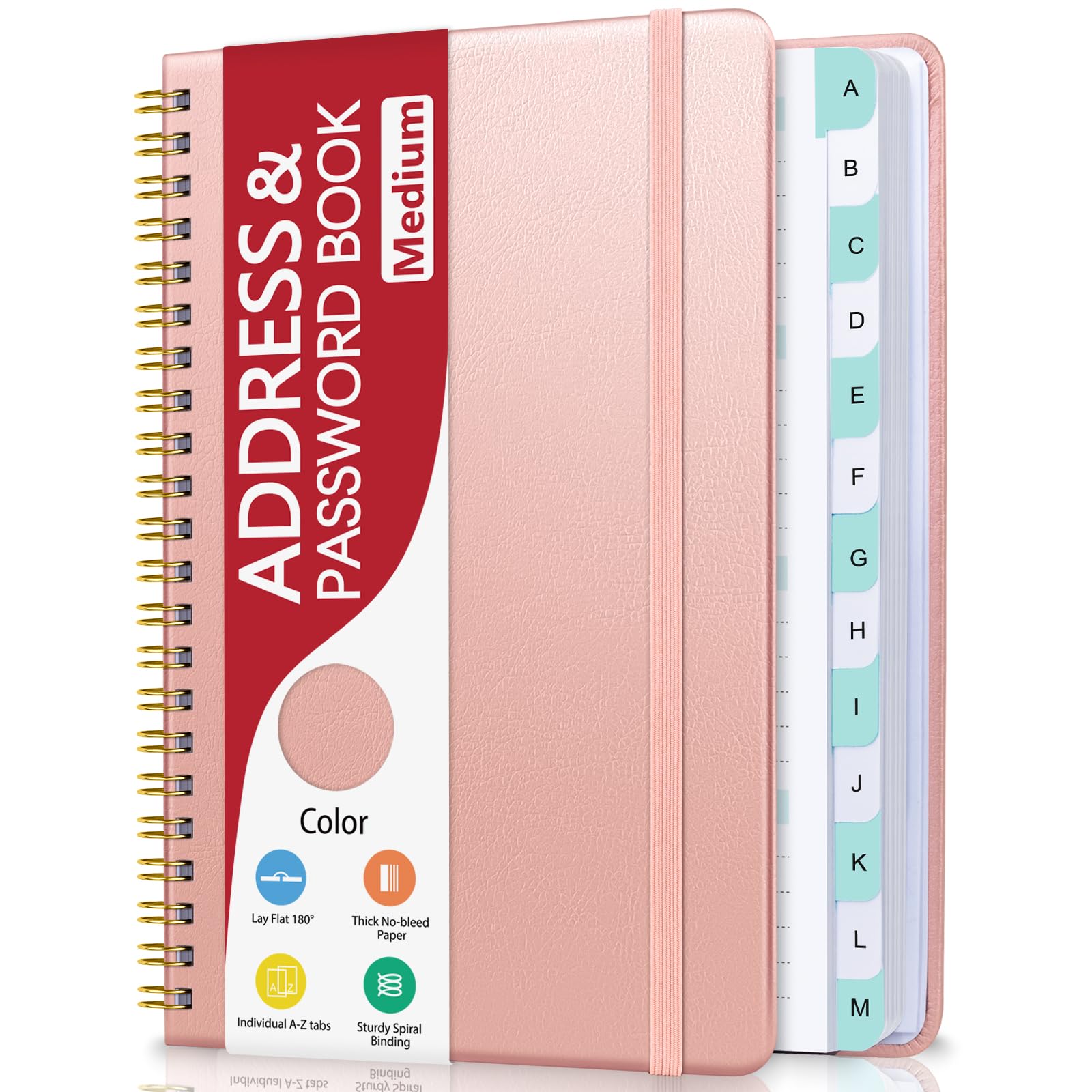 Address Book with Alphabetical Tabs, Hardcover Phone Book Password ...