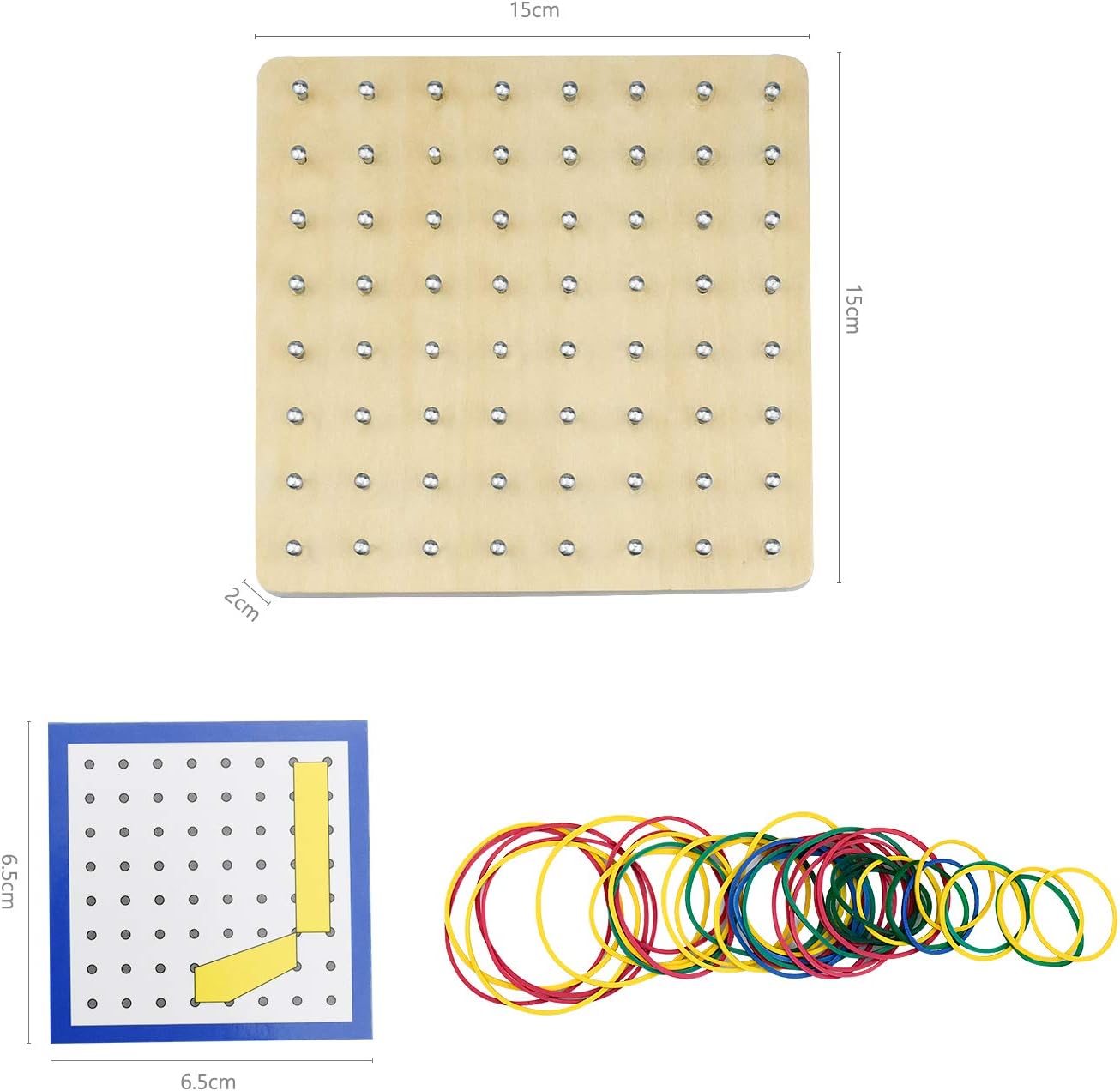 COCOCITY Wood Geoboard Set Geometry Board Montessori Board Wood Toy ...