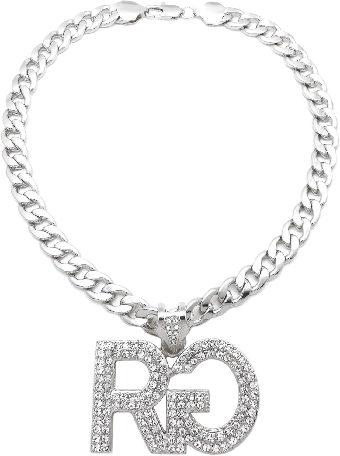 SJ ICED Out Rich Gang 'RG' Pendant 11mm/20 Cuban Chain Hip HOP Necklace ...