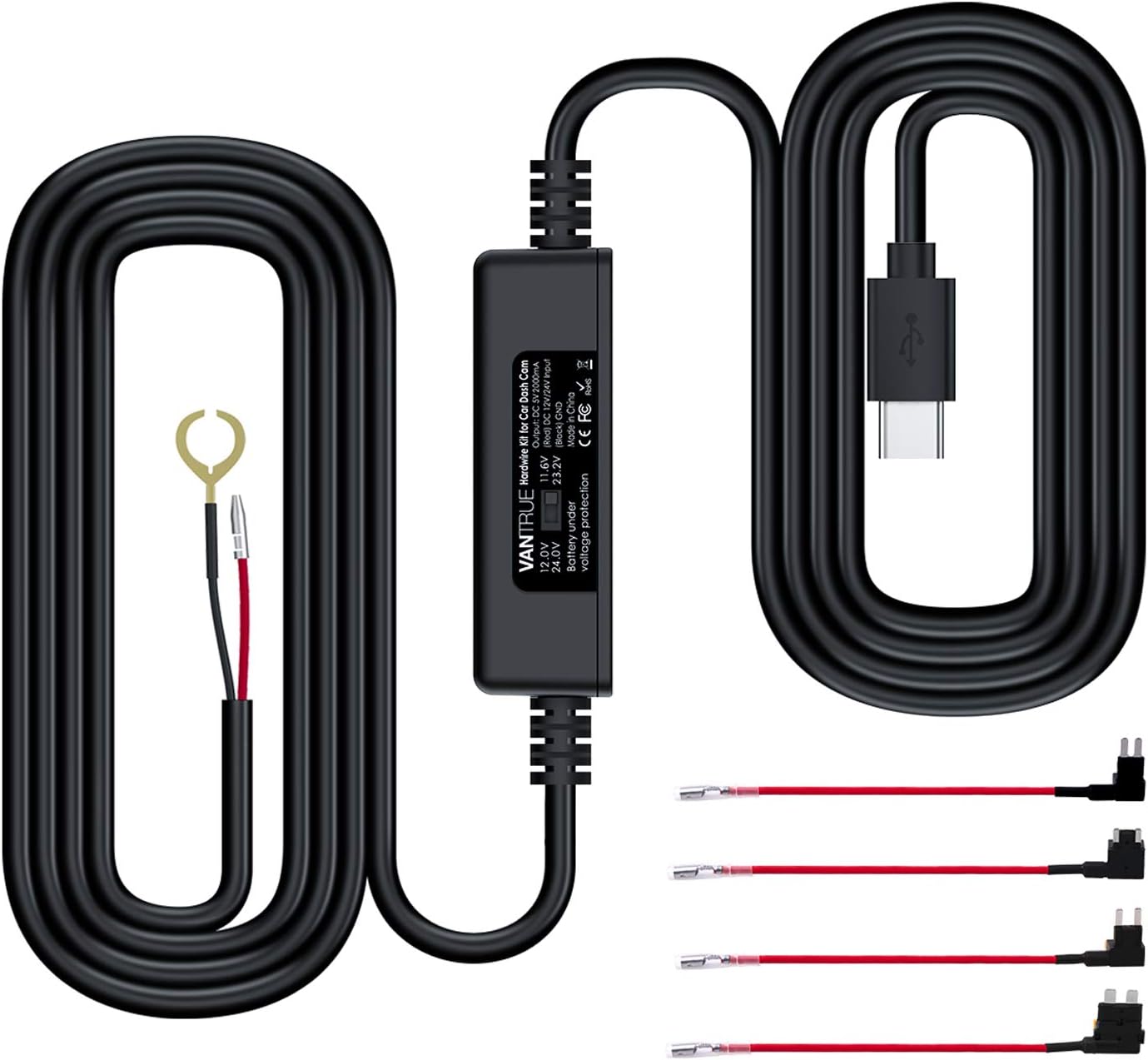 VANTRUE Einstellbares USB-C Hardwire Kit mit 2 Stufen: Amazon.de ...