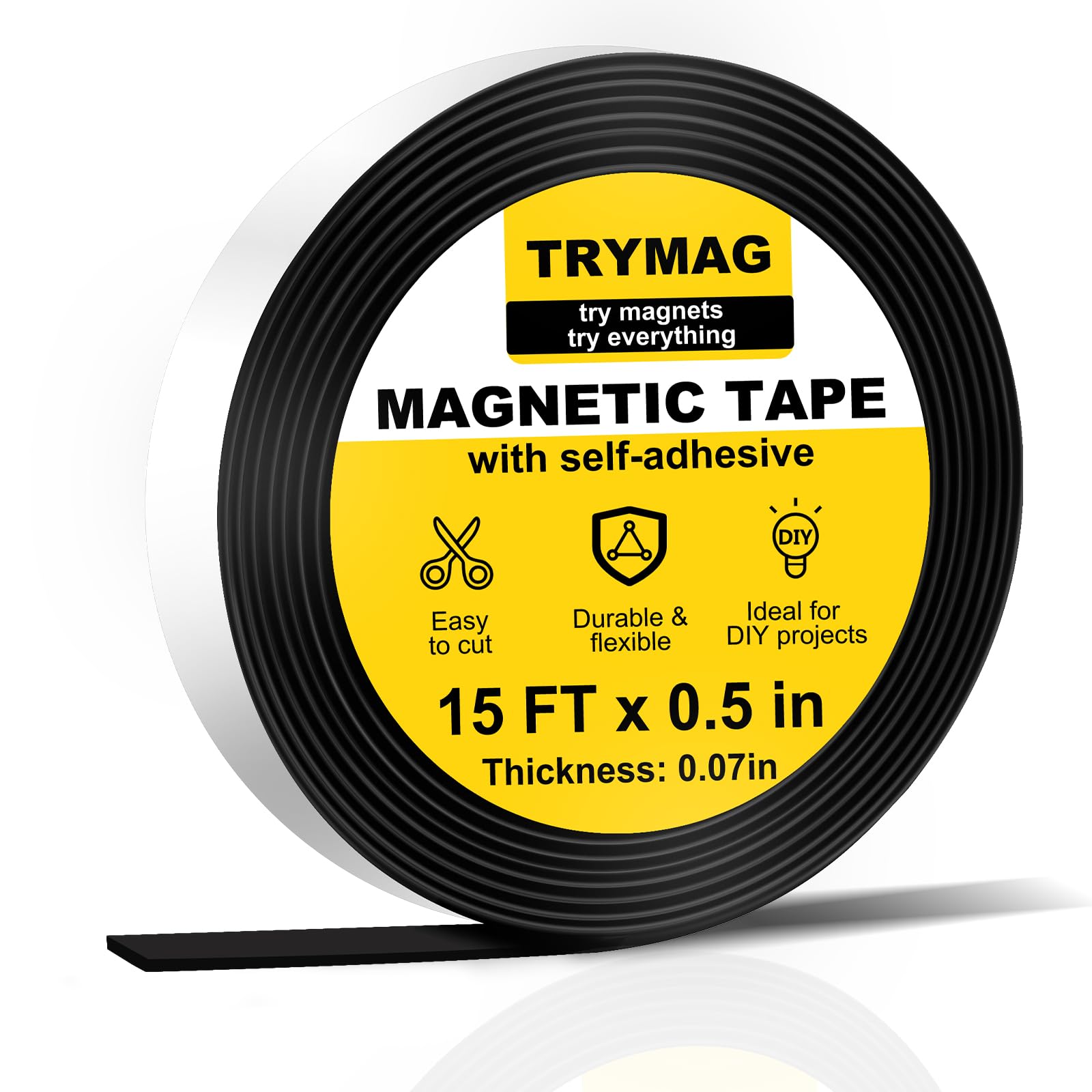 TRYMAG Flexible Magnetic Tape, Flexible Magnetic Tape Strips with ...