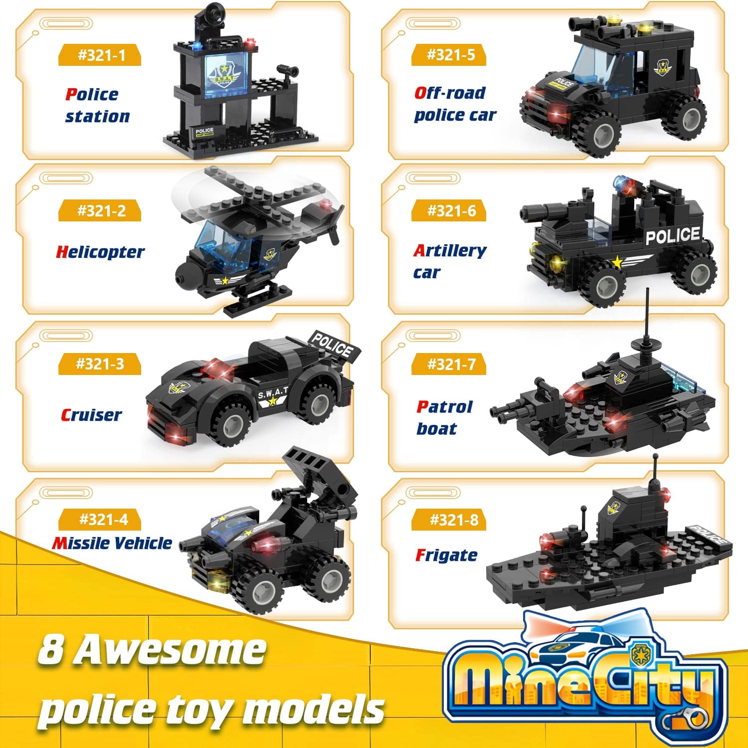 Mua WishaLife 1100 Pieces City Police Station Building Kit, SWAT Mobile ...