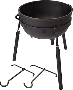 Amazon.com : COOKAMP 7-Gallon Heavy Duty Cast Iron Jambalaya Pot, with ...
