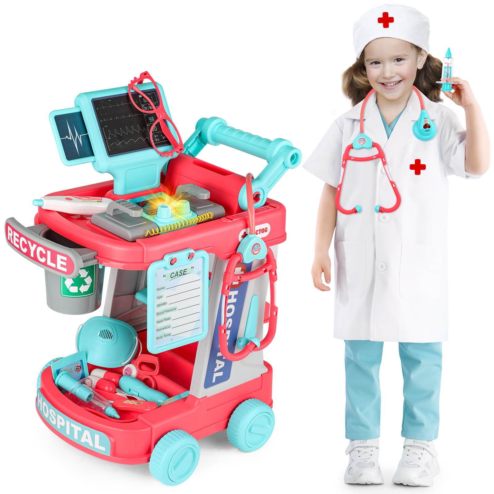 Mua Toy Doctor Kit for Kids Ages 3+, Pretend Play Medical Station Set ...