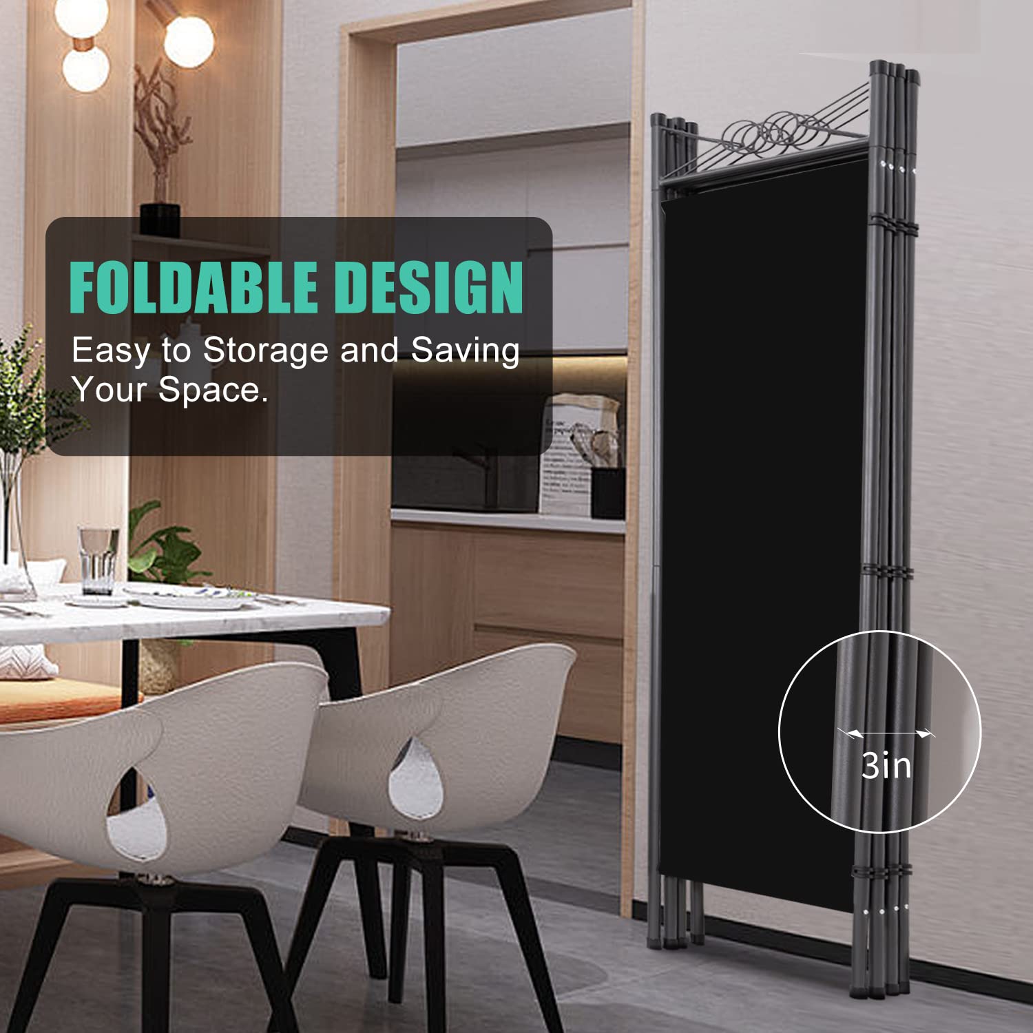 Mua Room Divider-4 Panel Tall Room Dividers and Folding Privacy Screens ...