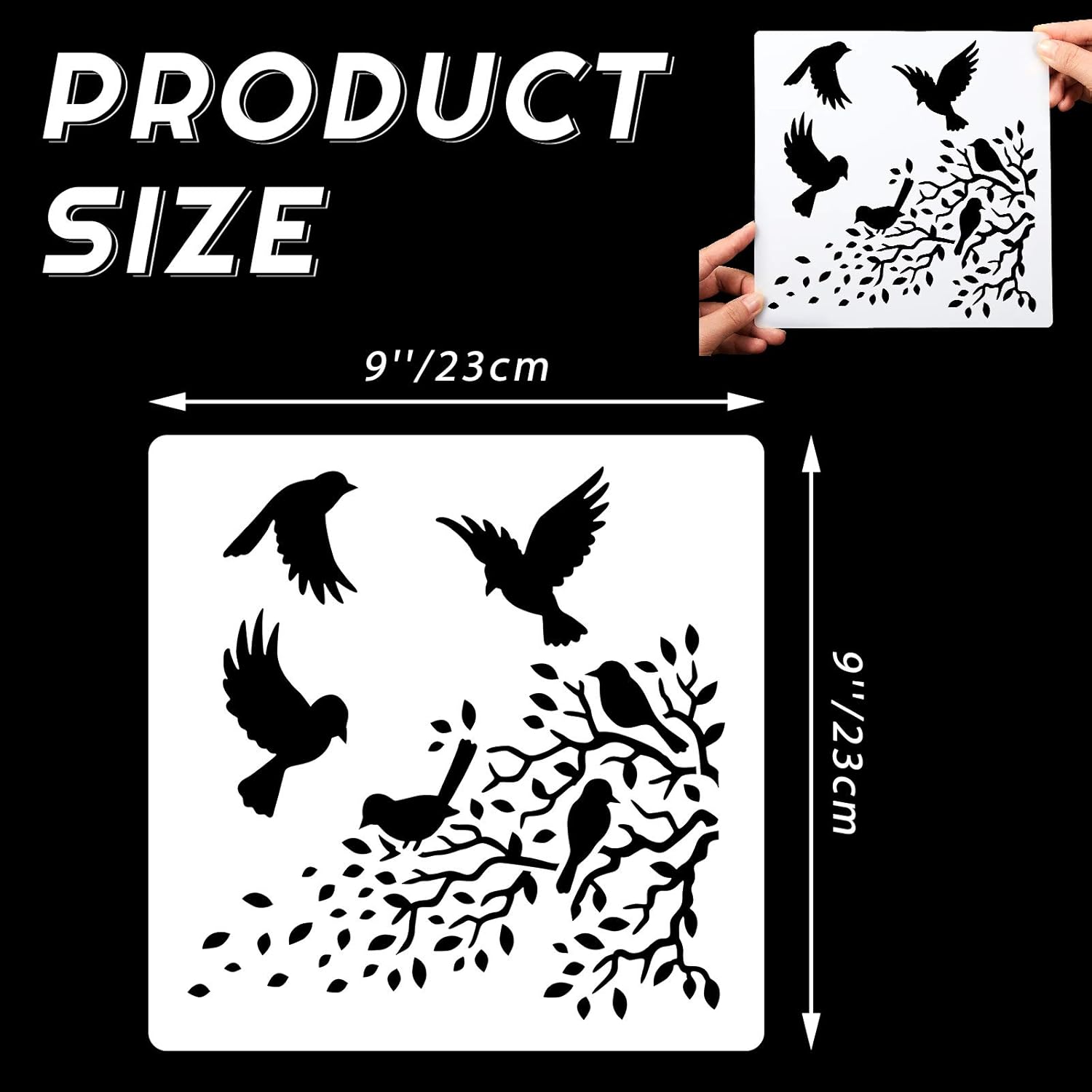 16 Pieces Birds Stencils Bird Tree Branches Stencil Flying Bird ...
