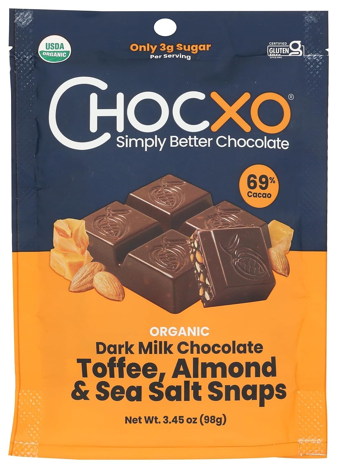 Mua Chocxo Dark Milk Chocolate Toffee, Almond & Sea Salt Snaps | Truly ...