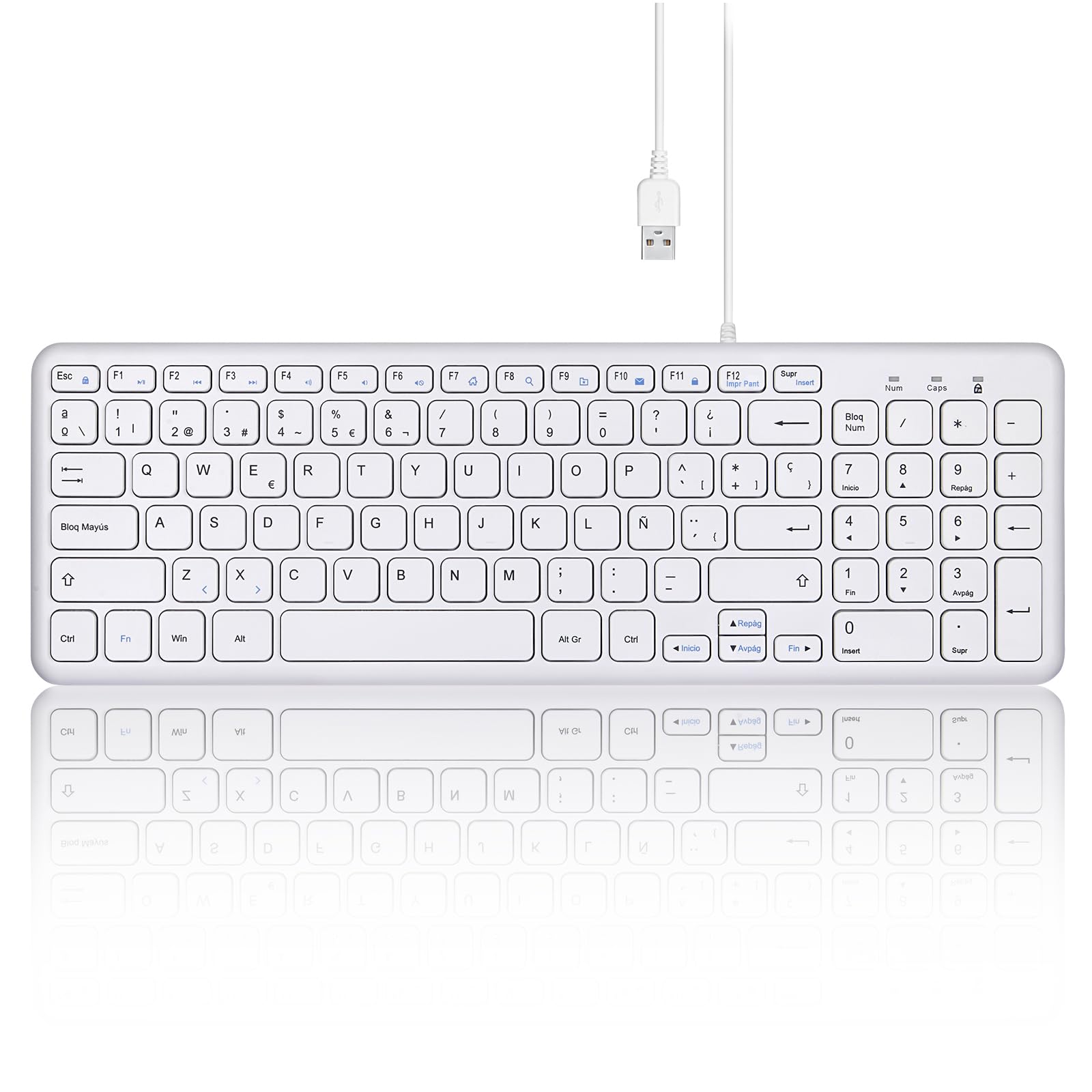 Perixx PERIBOARD-213W Silent USB Scissor Keyboard with Cable – Compact ...