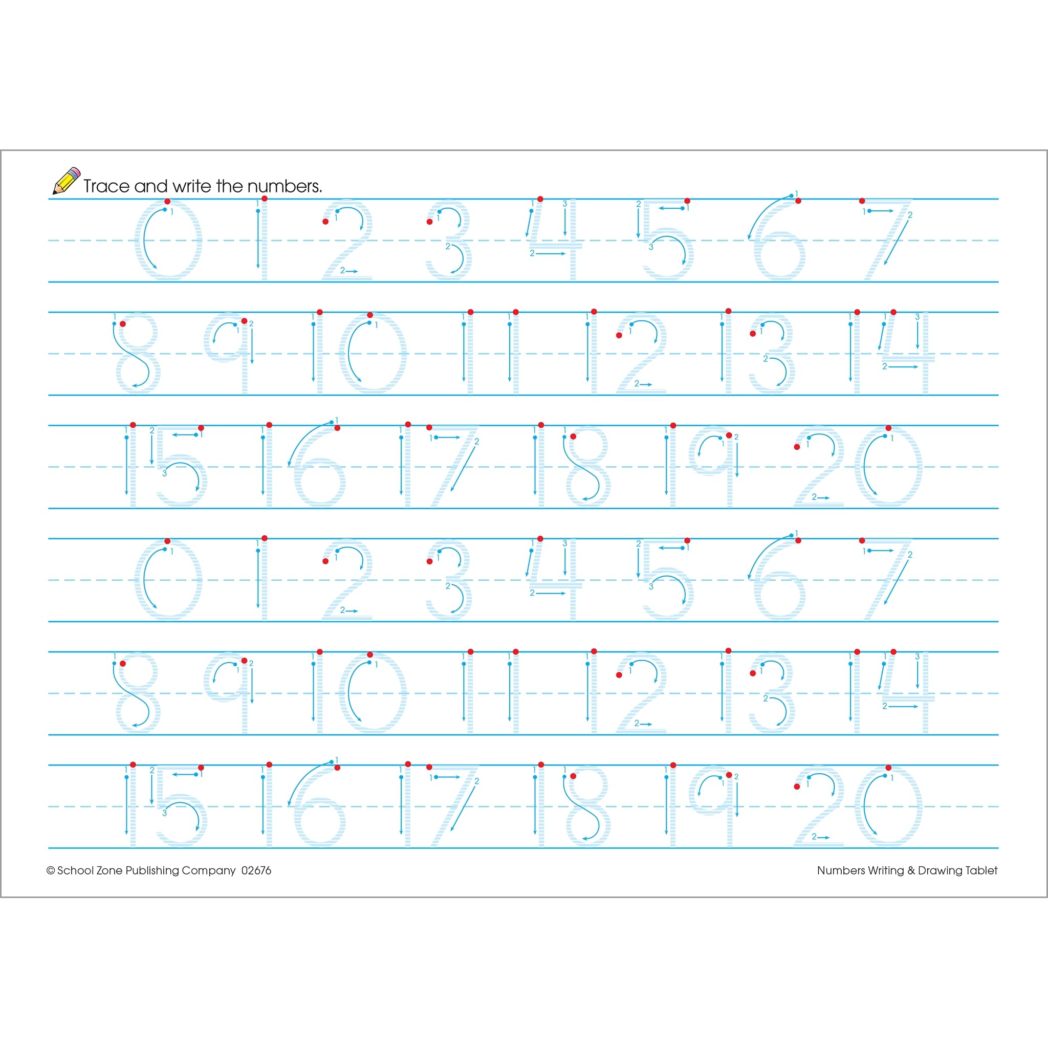 Mua School Zone Numbers Writing & Drawing Tablet Workbook: 96 Pages ...