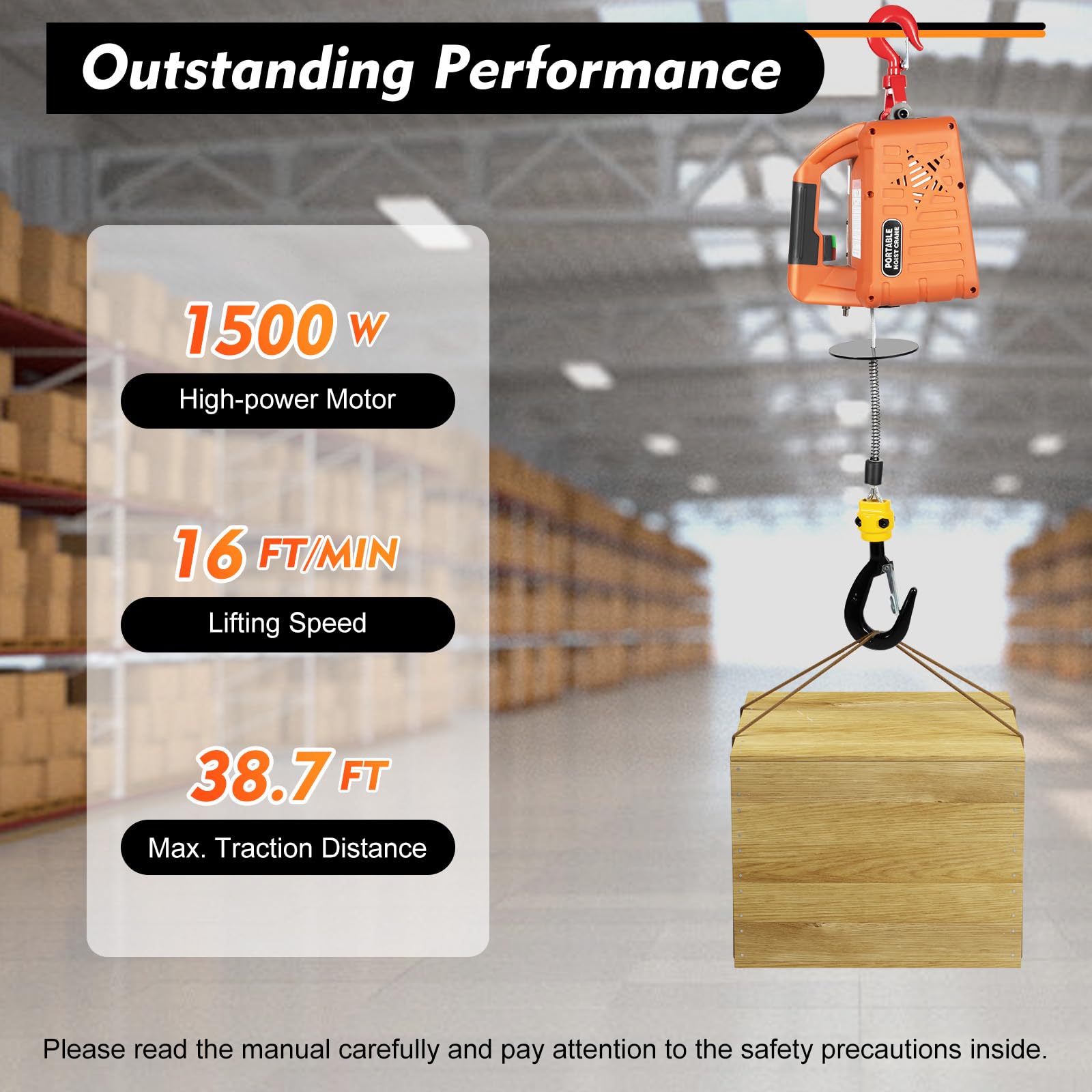 Mua Electric Hoist Winch 1,100lbs Portable Electric Winch - Manual and ...