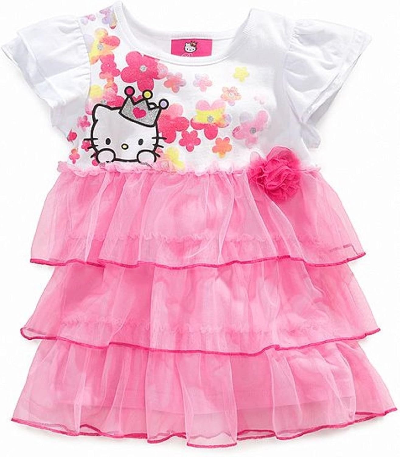 Amazon.com: Hello Kitty Girls Doll Tiered Ruffle Top Shirt Size 2T-Pink ...