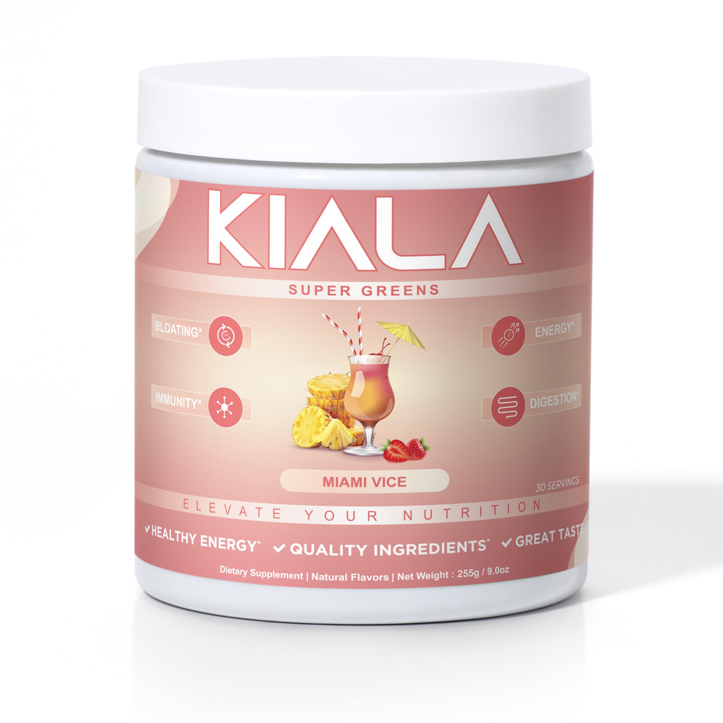 Kiala Nutrition Super Greens, Organic Greens Powder with Spirulina ...