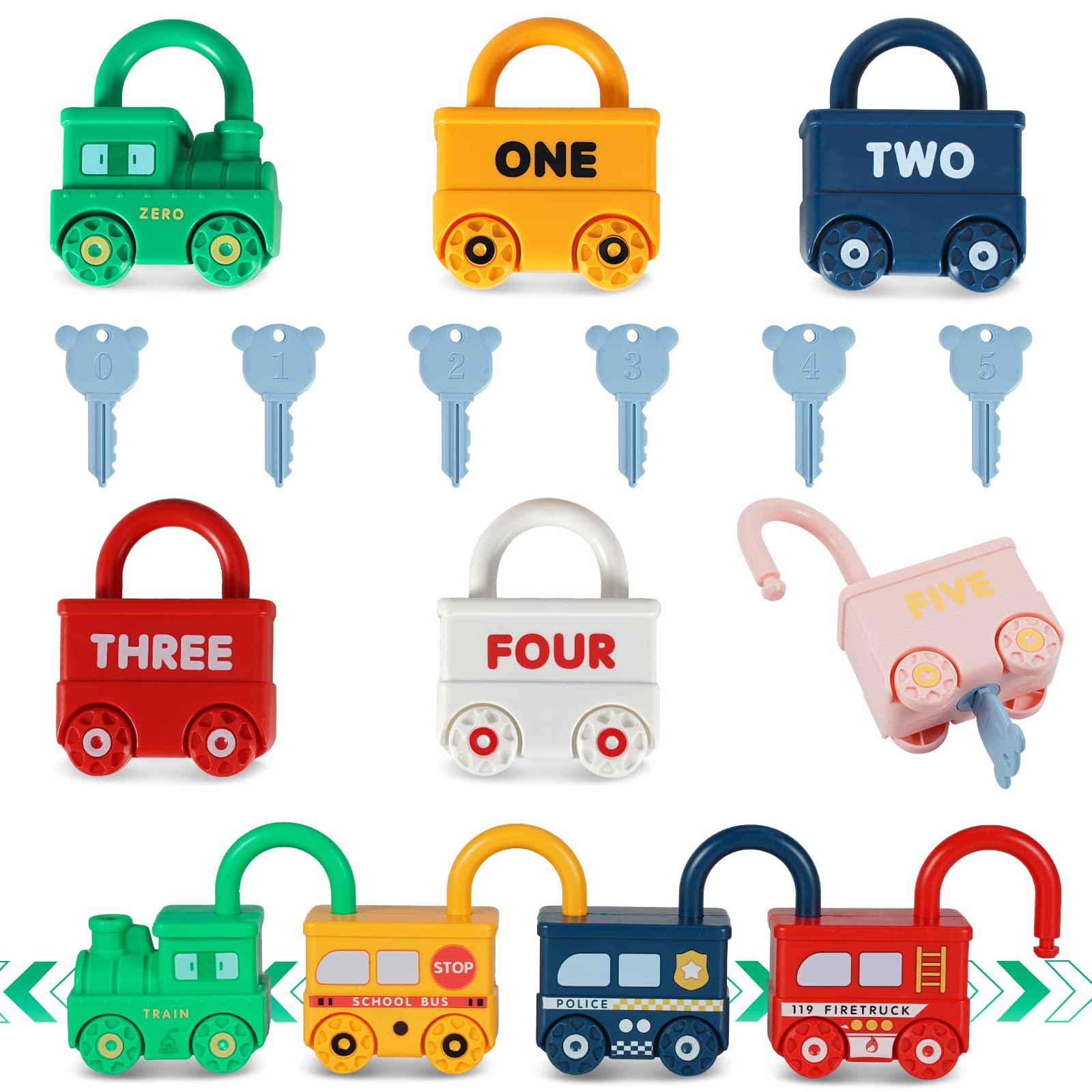 Mua Kizmyee Montessori Lock and Key Car Toys, Sensory Matching ...