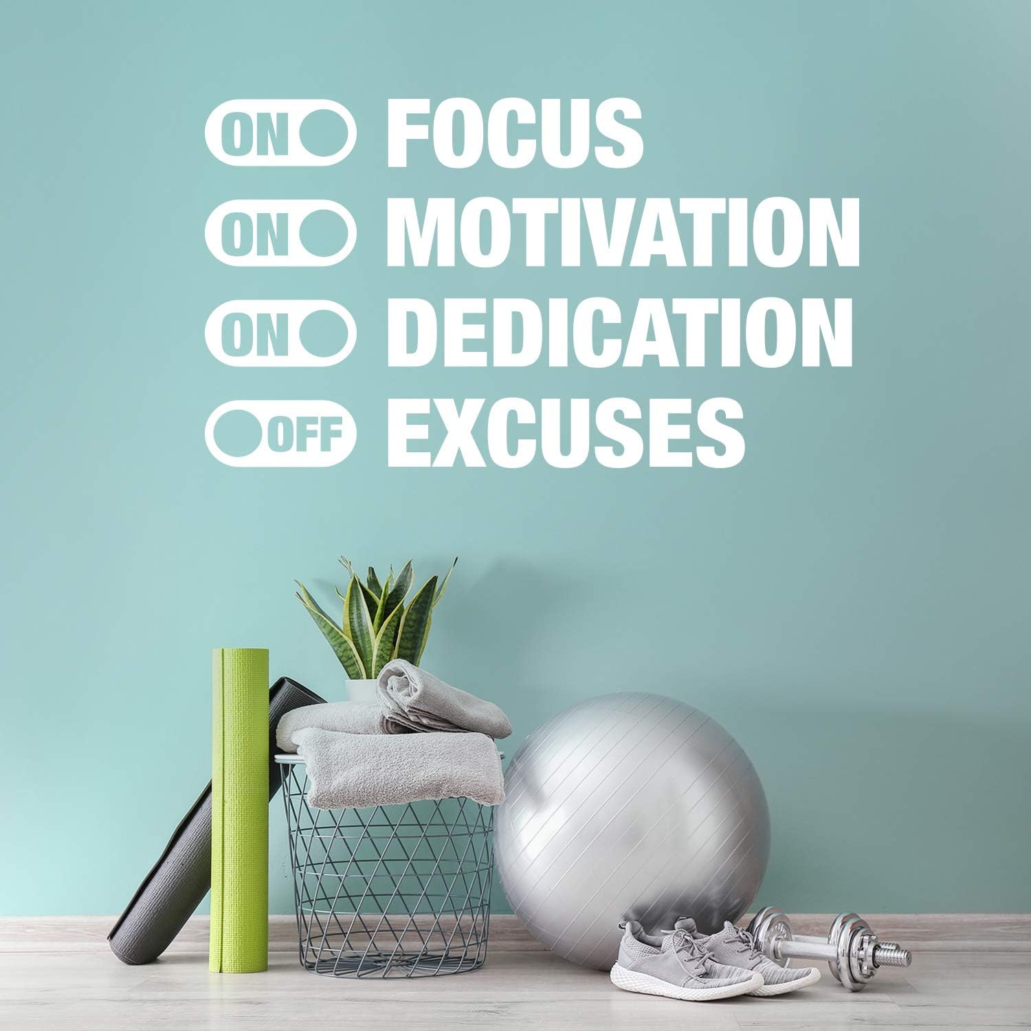 Amazon.com: Vinyl Wall Art Decal - On Focus On Motivation On Dedication ...