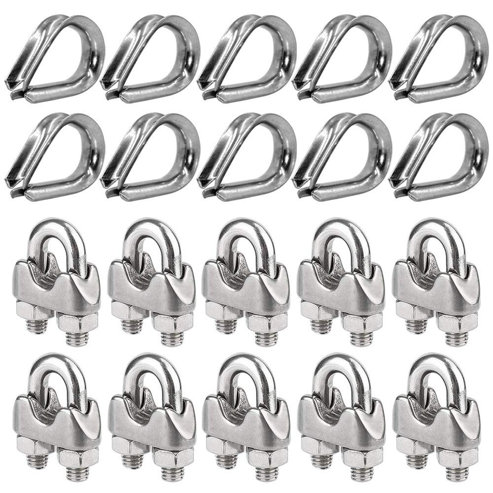 Wire Rope Clip,304 Stainless Steel M3 Wire Rope Grips Bolts and 3mm ...