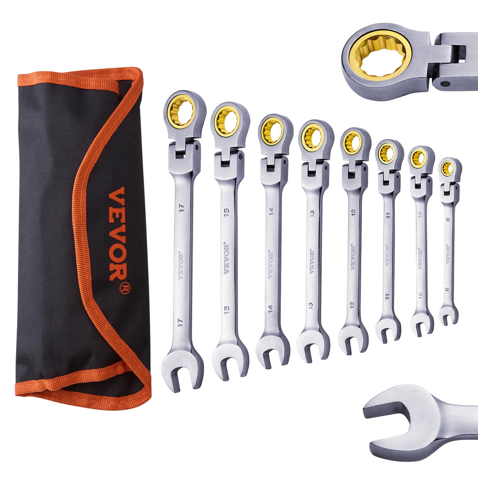 VEVOR Combination Wrench Set, 30-Piece Ratcheting Wrench Set with ...