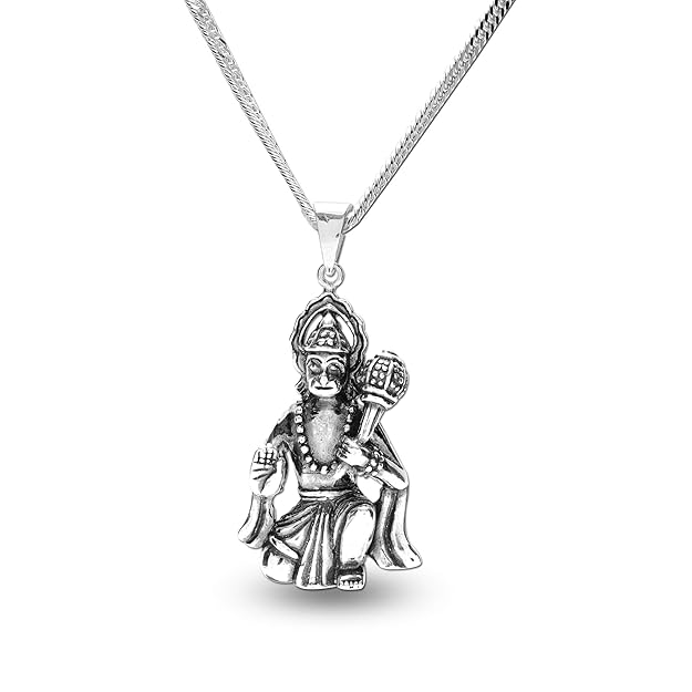 Buy Silver Style Sterling Silver Hanuman Pendant for Men's at Amazon.in