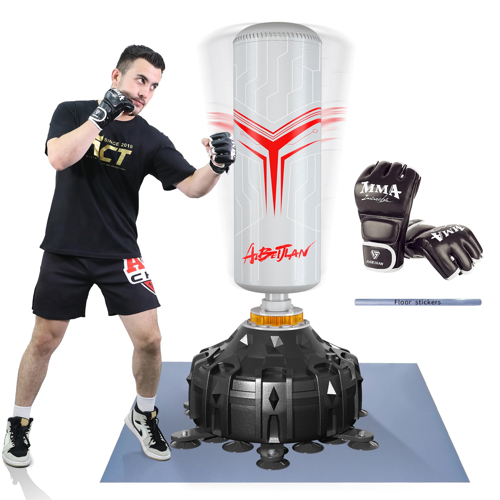 Freestanding Punching Bag with Boxing Gloves, Boxing Bag with Suction ...
