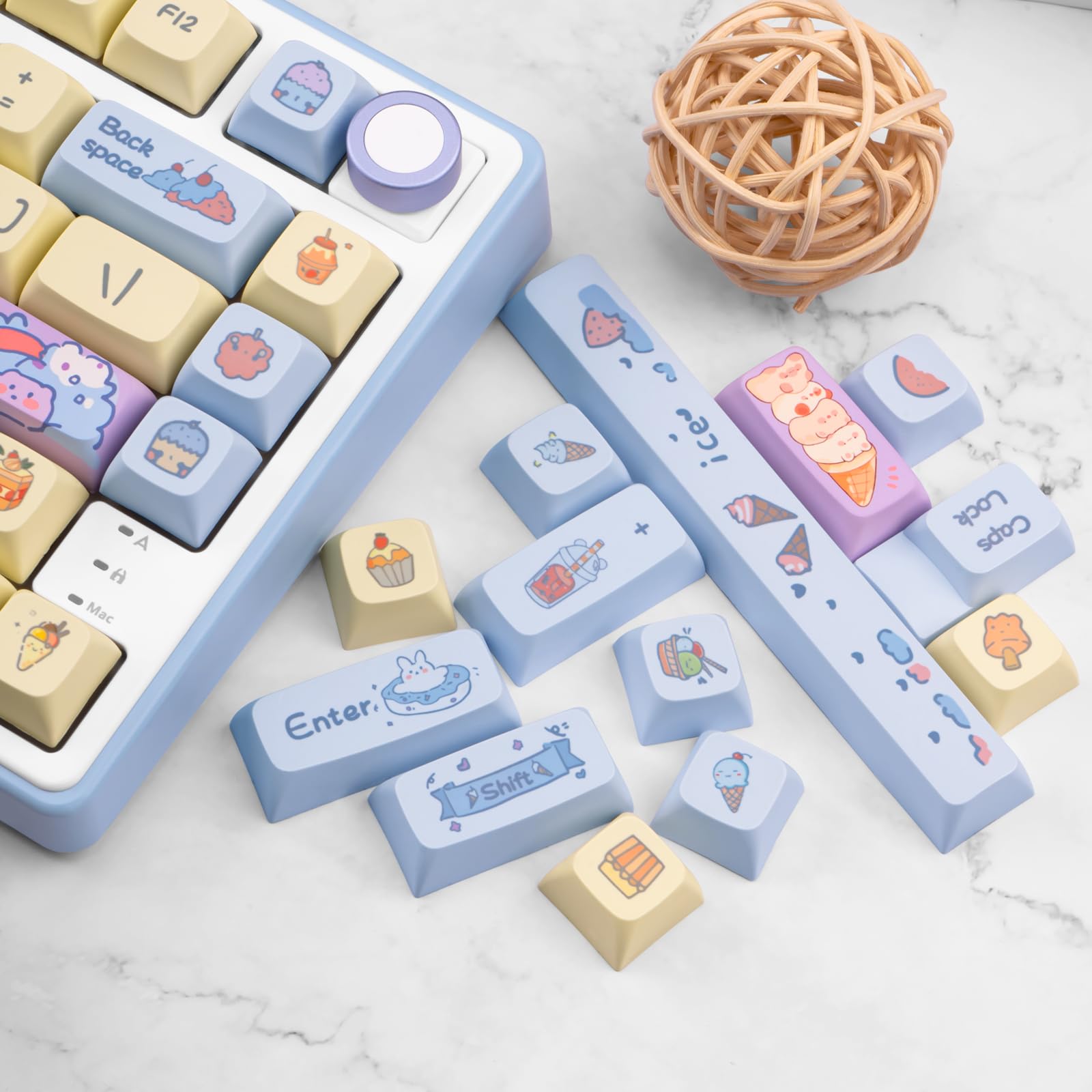 Mua JOLINTAL 133 Keys Kawaii Key caps Sets, PBT XDA Profile Key caps ...