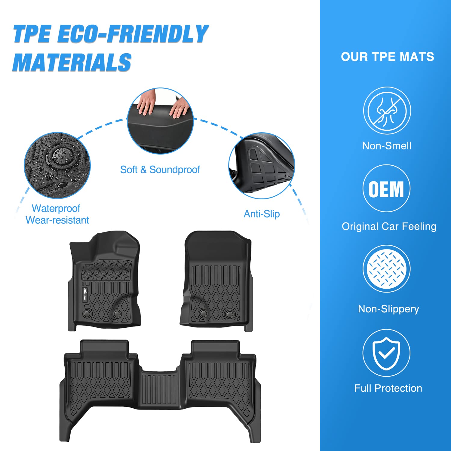 Mua Nilight TPE Floor Mats for Ford Ranger SuperCrew Cab 2019 2020 2021 ...