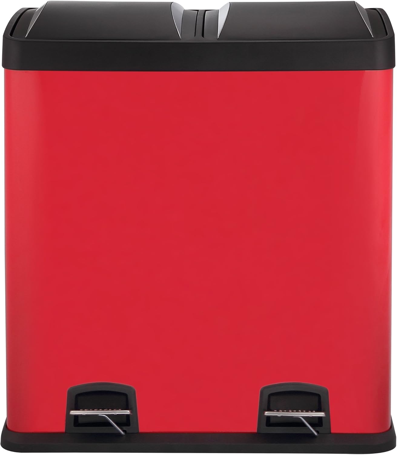 Mari Home Recycling Bin 60L – Red Double Waste Bin – 2 Removable ...
