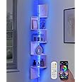 Amazon.com: Outink 5 Tiers Corner Shelf with RGB LED Lights, 49.2" Wall ...