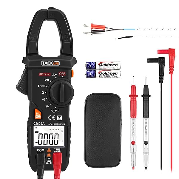 Digital Clamp Meter, Tacklife CM02A 600 Amp TRMS 6000 Counts NCV with ...