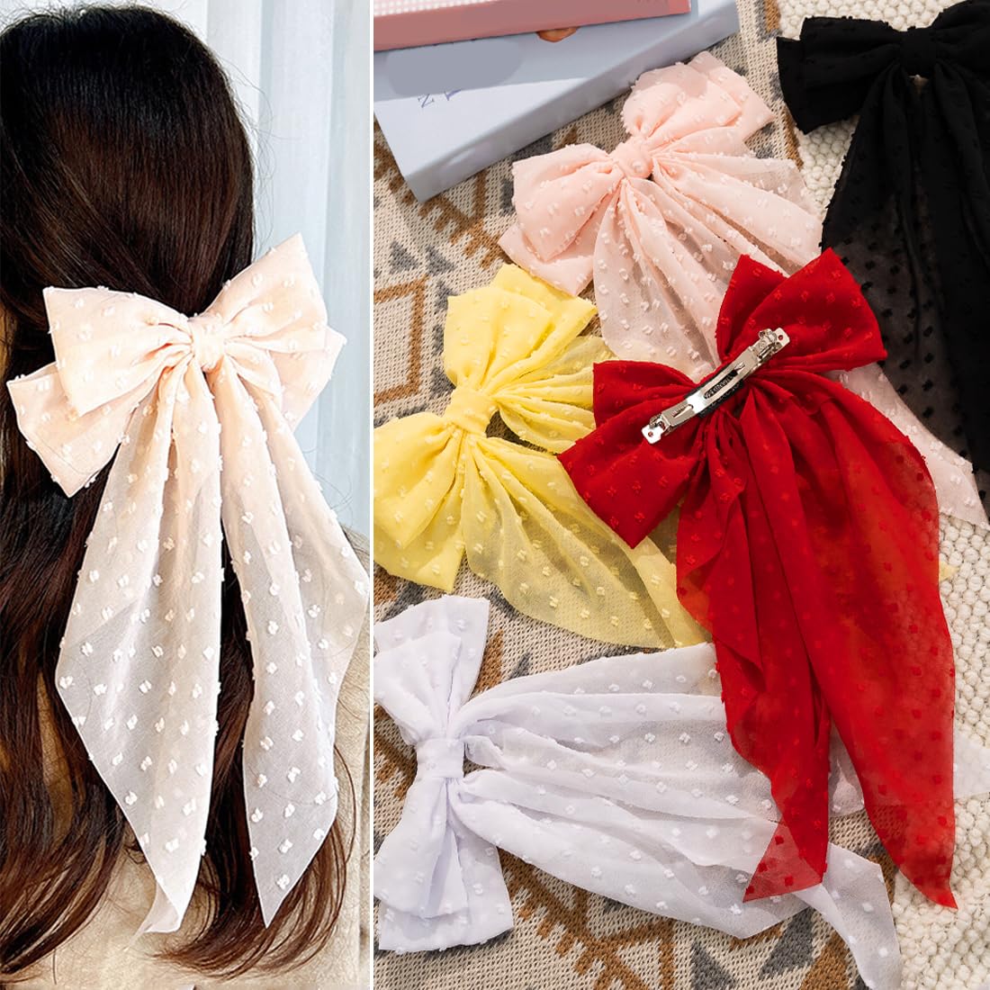 Mua Hair Bows Set: 5 PCS Ribbons, Clips and Bows for Women and Girls ...