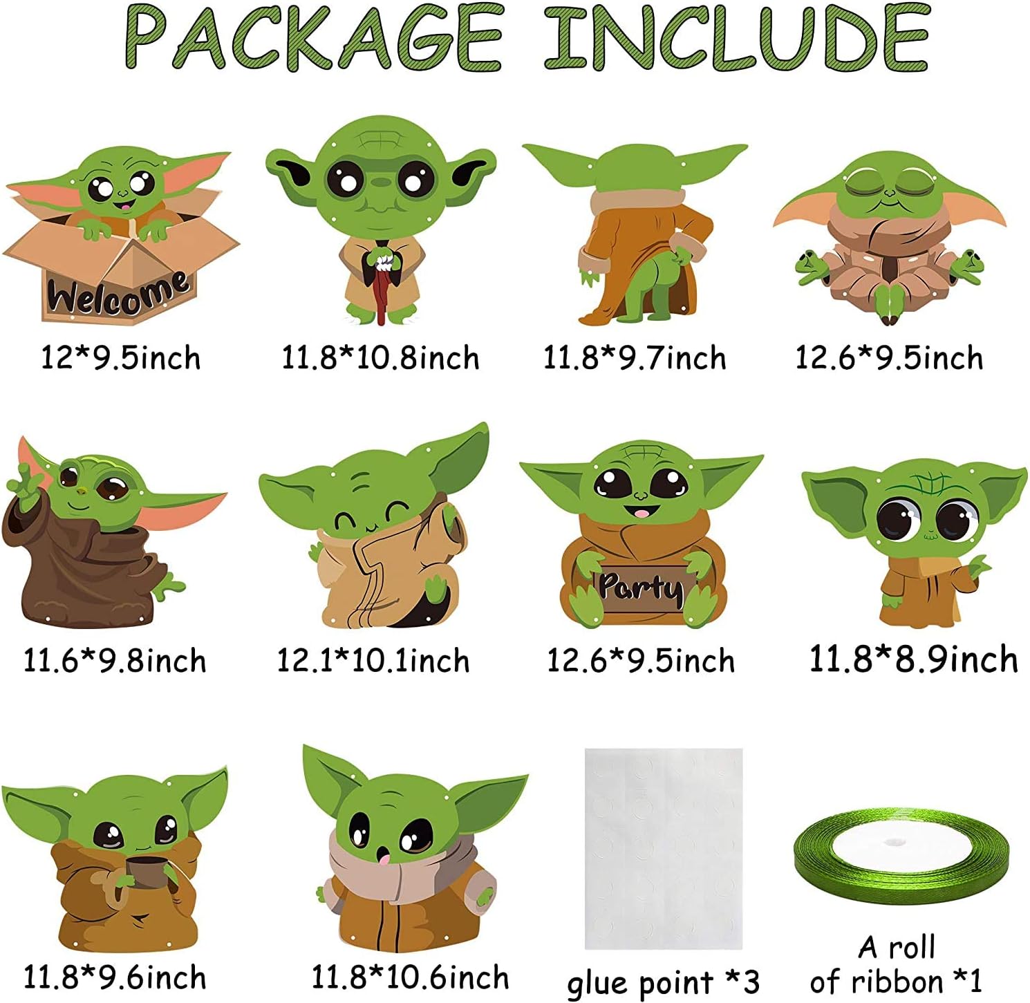 BeYumi Baby Grogu Cutouts Door Sign Porch Sign Hanging Flags Banner for ...