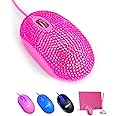 Amazon.com: SOON GO Pink Mouse for Laptop Computer Mice with Crystal ...